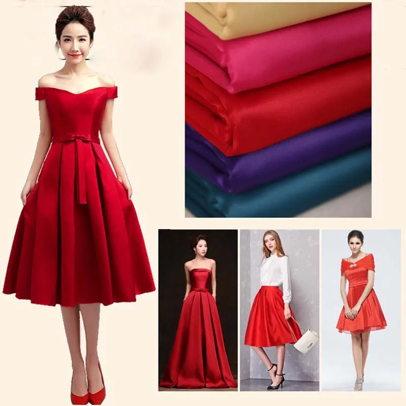 BIDORA 2M/lot High grade dress fabrics Taffeta acetate clothing fabric ...