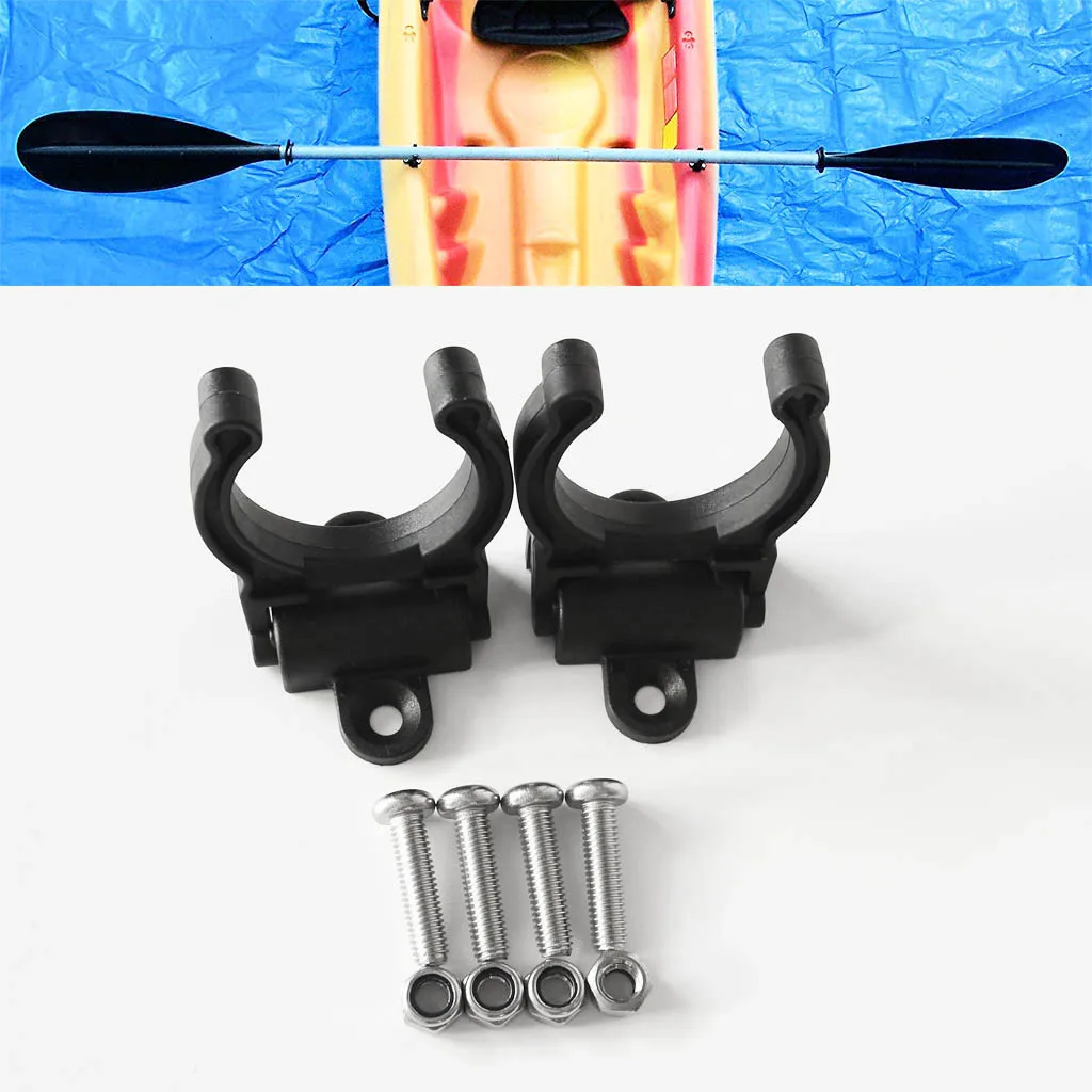 2 Pieces Nylon Kayak Canoe Paddle Clips Holder Keeper Vertical Mounted ...