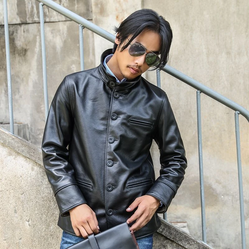 Free shipping.Winter style cowhide coat,fashion genuine leather Jacket ...