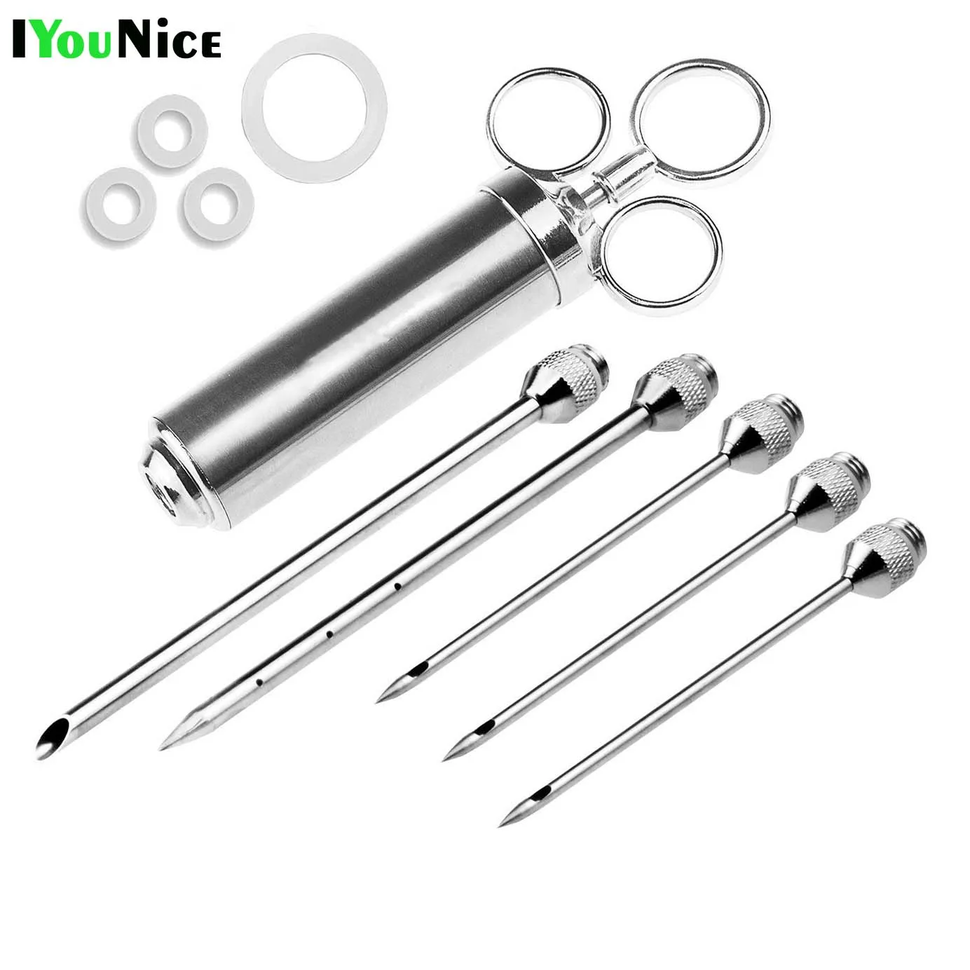 Meat Injector Syringe Poultry Marinade Flavour Stainless Steel Meat ...