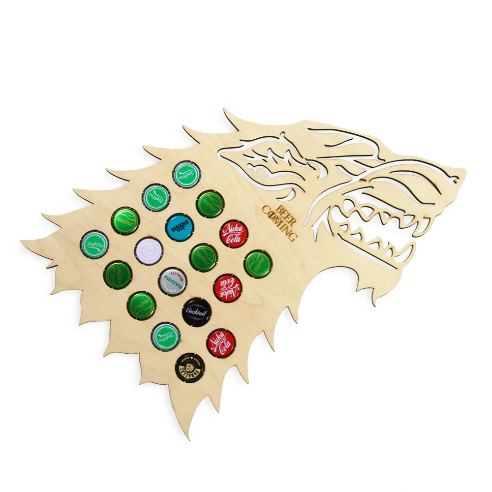 Bier-kommt-dire-Wolf-Holz-Bier-kappe-Karte-heulen-Wolfskopf-h-ngen ...