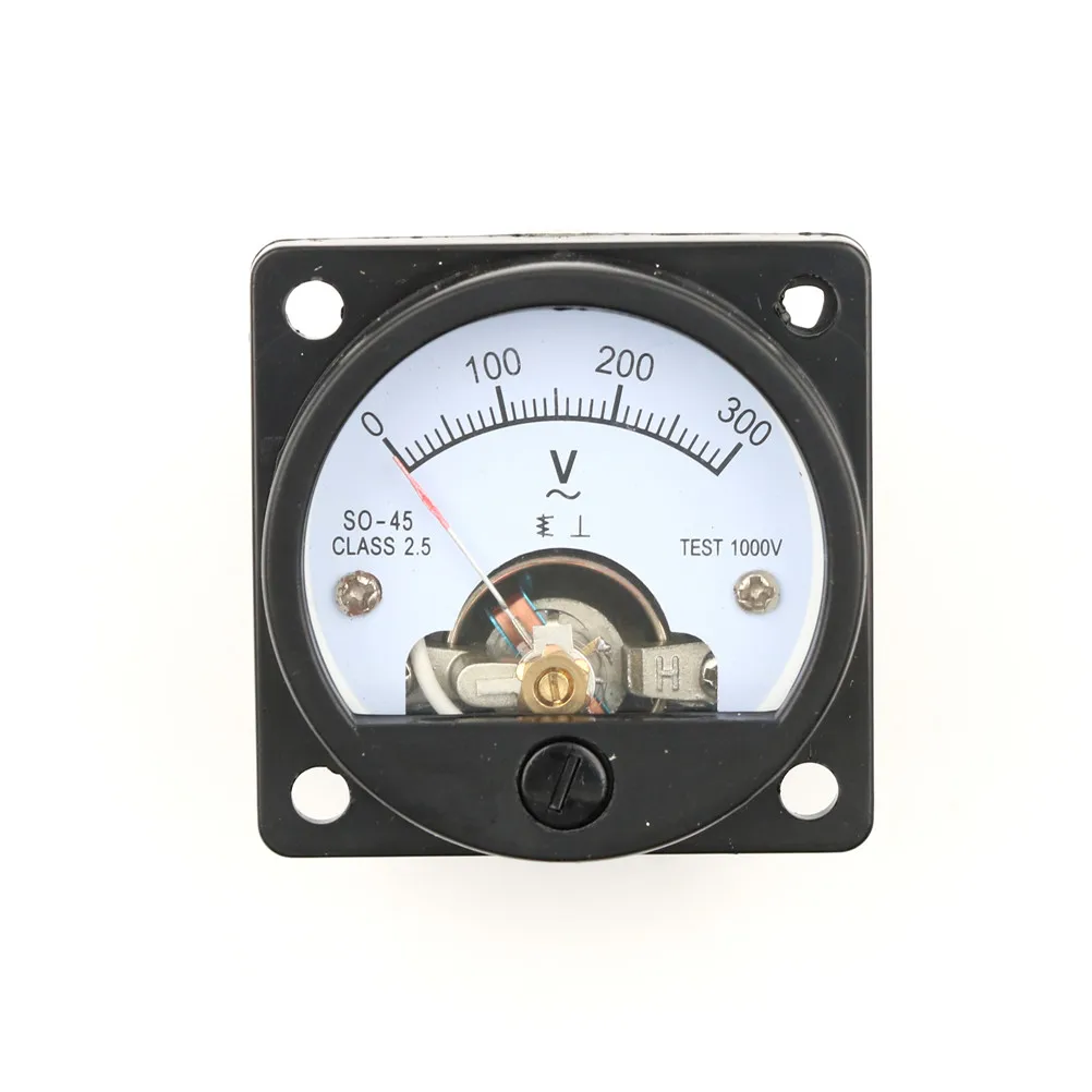 1 PC SO 45 AC 0 300V Round Analog Dial Panel Meter Voltmeter Gauge ...