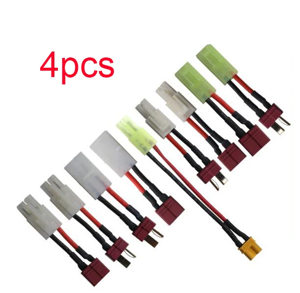 4 Pieces Big/Small Tamiya Plug To T Plug Conversion Wire Female/Male ...