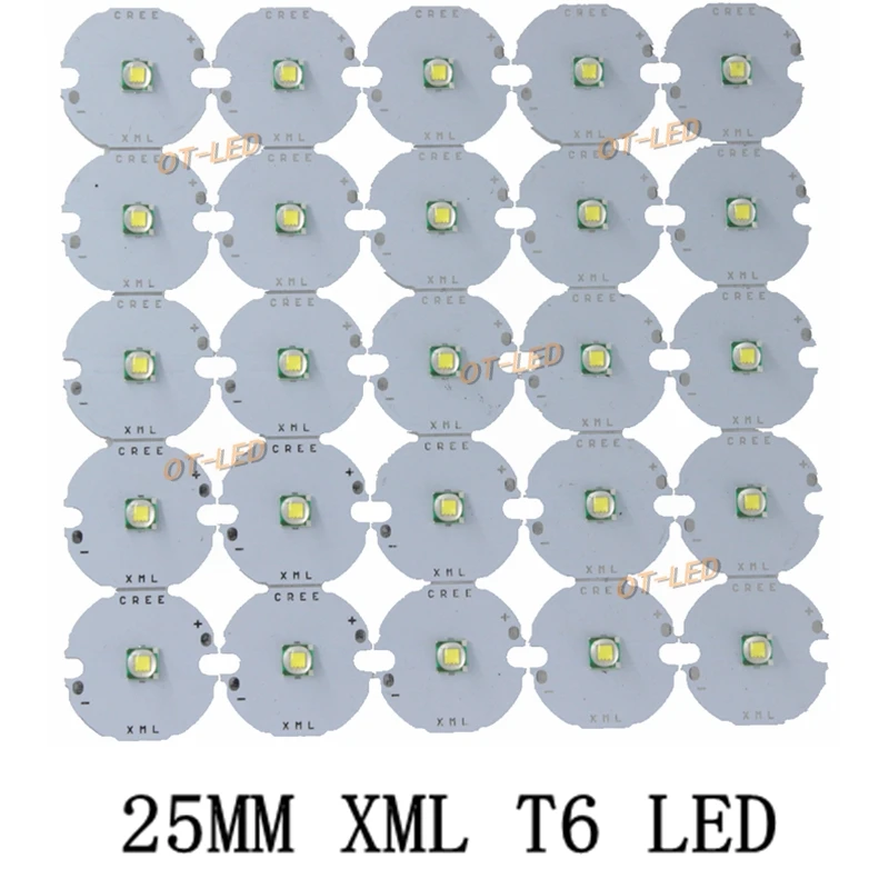 2PCS 25mm 5050 XMLL XLM-T6L2 LED U2 10W Cold White Warm White Diode ...