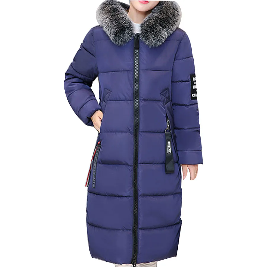 Moda Neve Desgaste Grande Gola De Pele Das Senhoras Casacos de Inverno 2017 Mulheres casaco ...