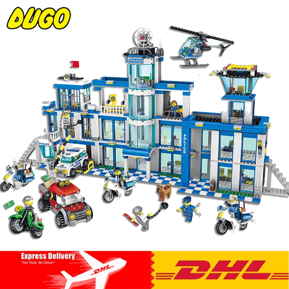 1397 pcs Bloco Delegacia de polícia Modelo Bloco de Construção Conjunto ...