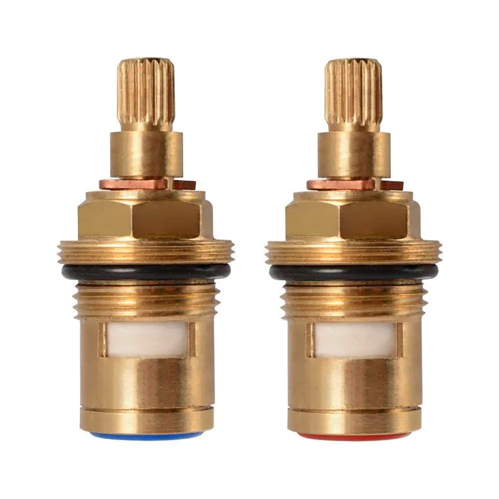 1 Pair Replacement Brass Ceramic Stem Disc Cartridge Faucet Valve 1 Pair Replacement Brass Ceramic Stem Disc Cartridge Faucet Valve