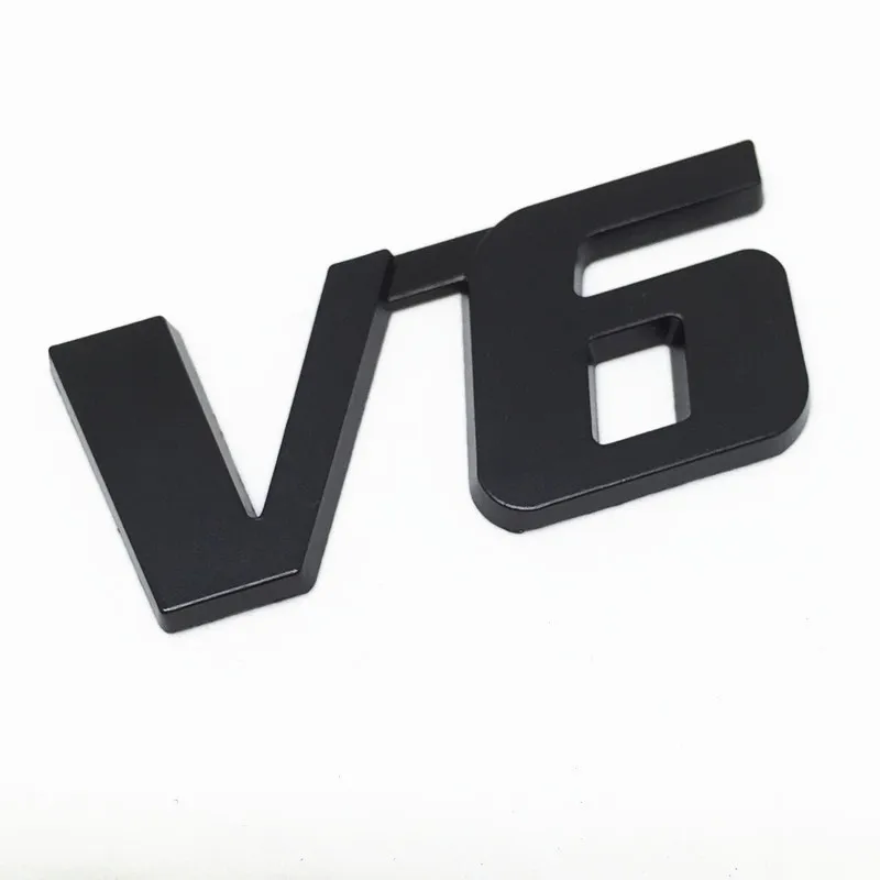 3D Chrome Metal V6 Emblem Badge Car stickers Auto Accessories Decal for ...