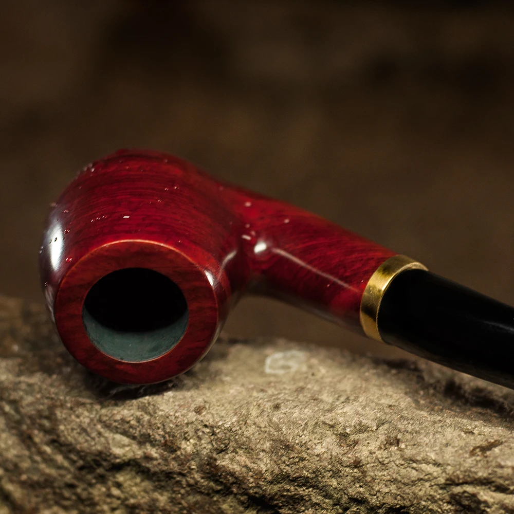 Classic Bent Smoking Pipe Tobacco Pipe 9mm Filter Wooden Pipe with 10 ...