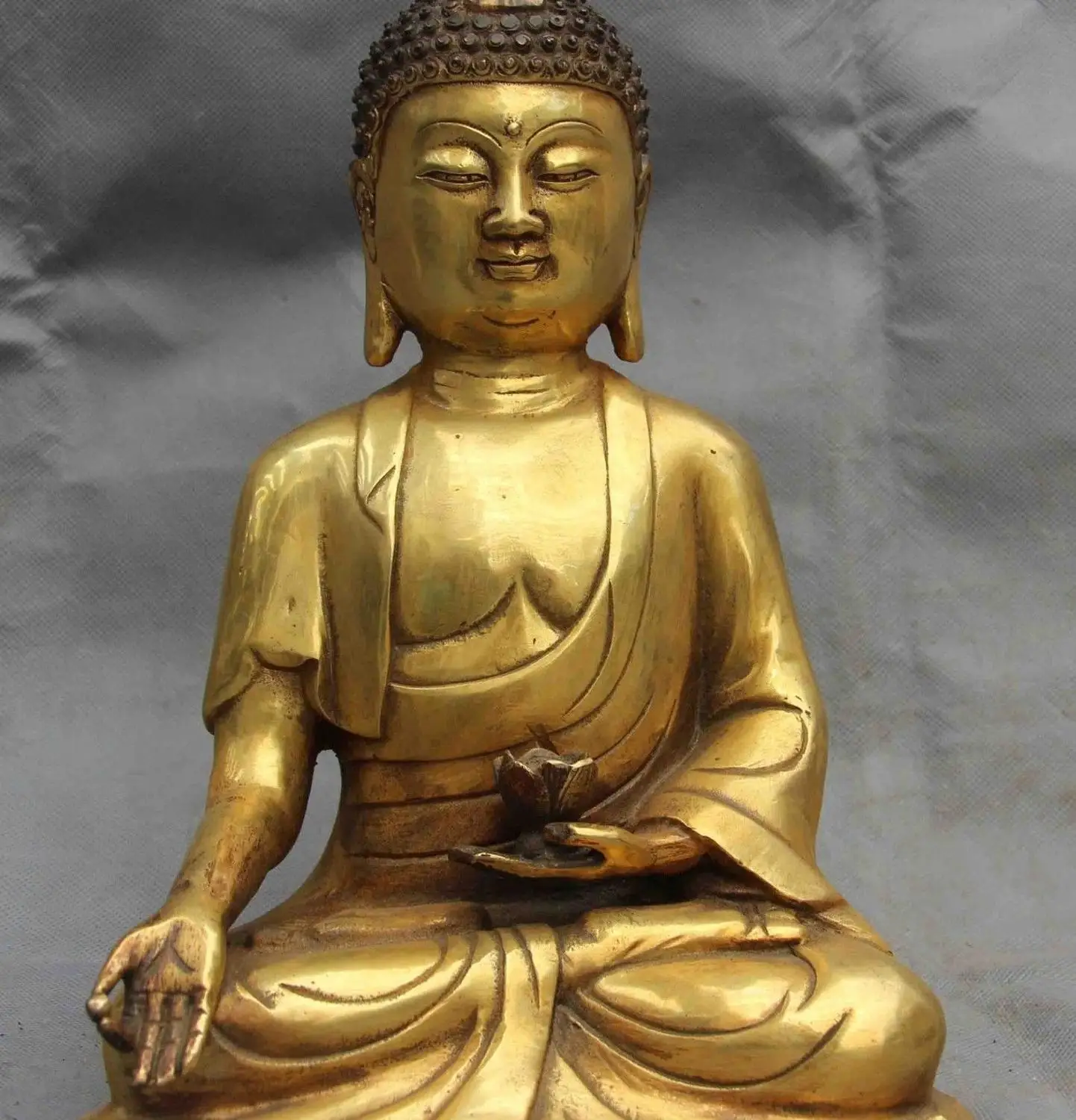 Templo tíbet Budismo Cobre Bronce Gild Rulai Sakyamuni Tathagata Buda ...