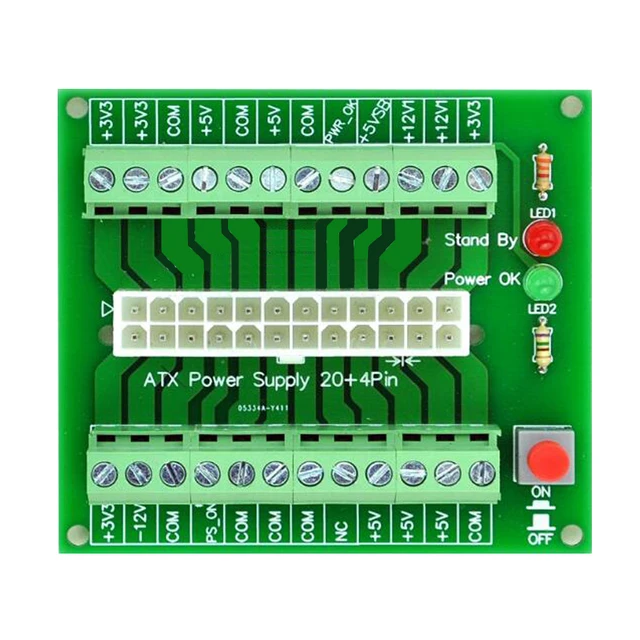 24/20 pin ATX DC Power Supply Breakout Board Module 24Pin ATX to ...