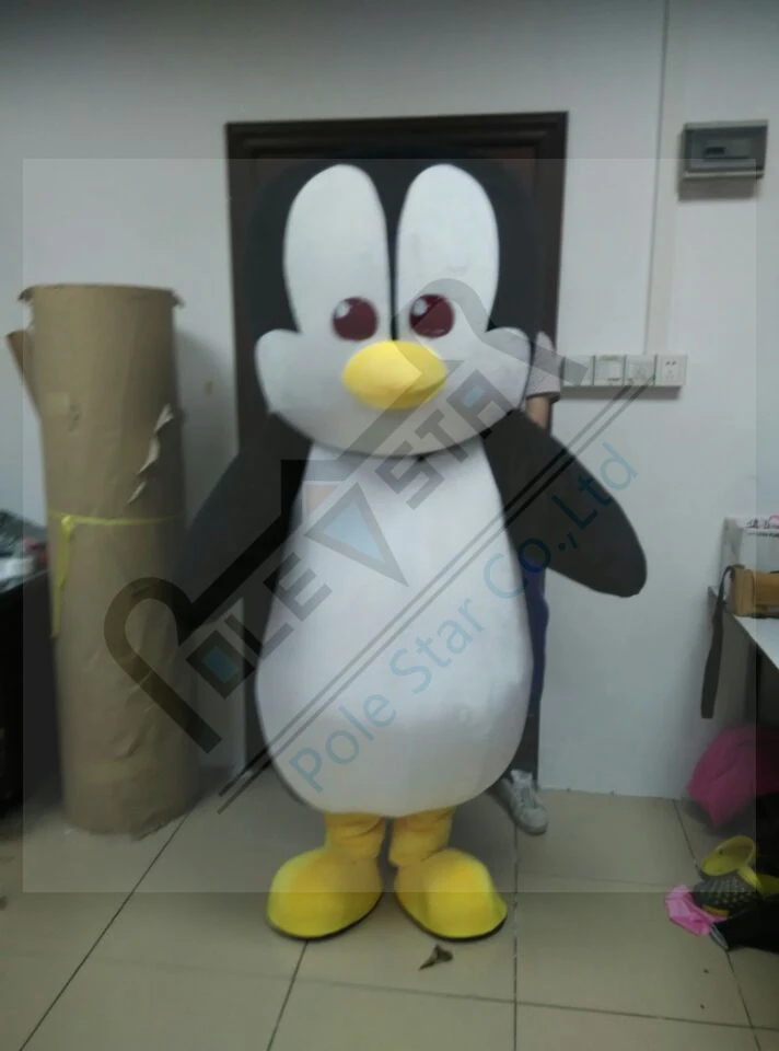 Huge Cartoon Penguin Mascot Costumes Eva Head With Fan And Helmet ...