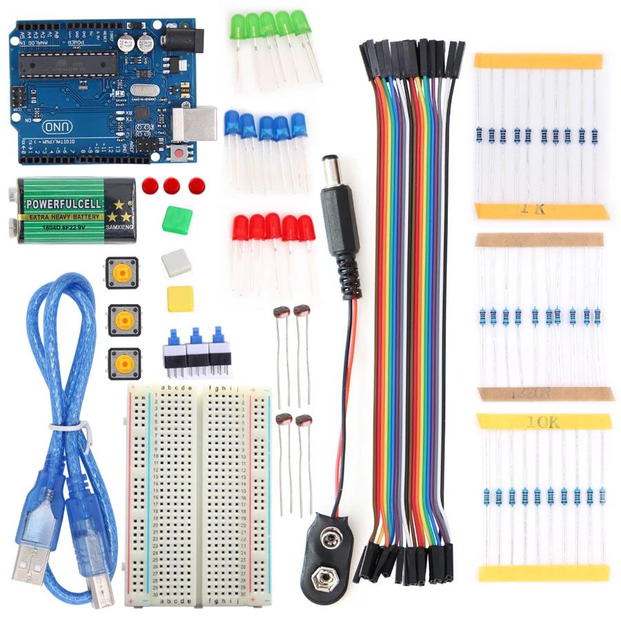 Light Basic Learning Starter Kit For Arduino With Uno R3 Avr Mcu Beginner Learner Up 20