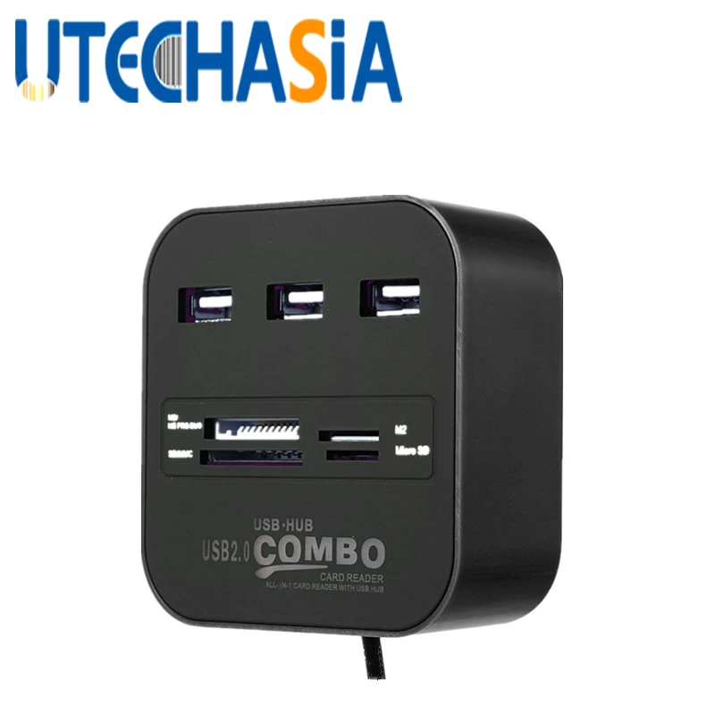 Usb Combo Hub 3 Port Usb 2 0 Combo Hub Card Reader Support U Disk Tf Sd For Pc Computer Mobile