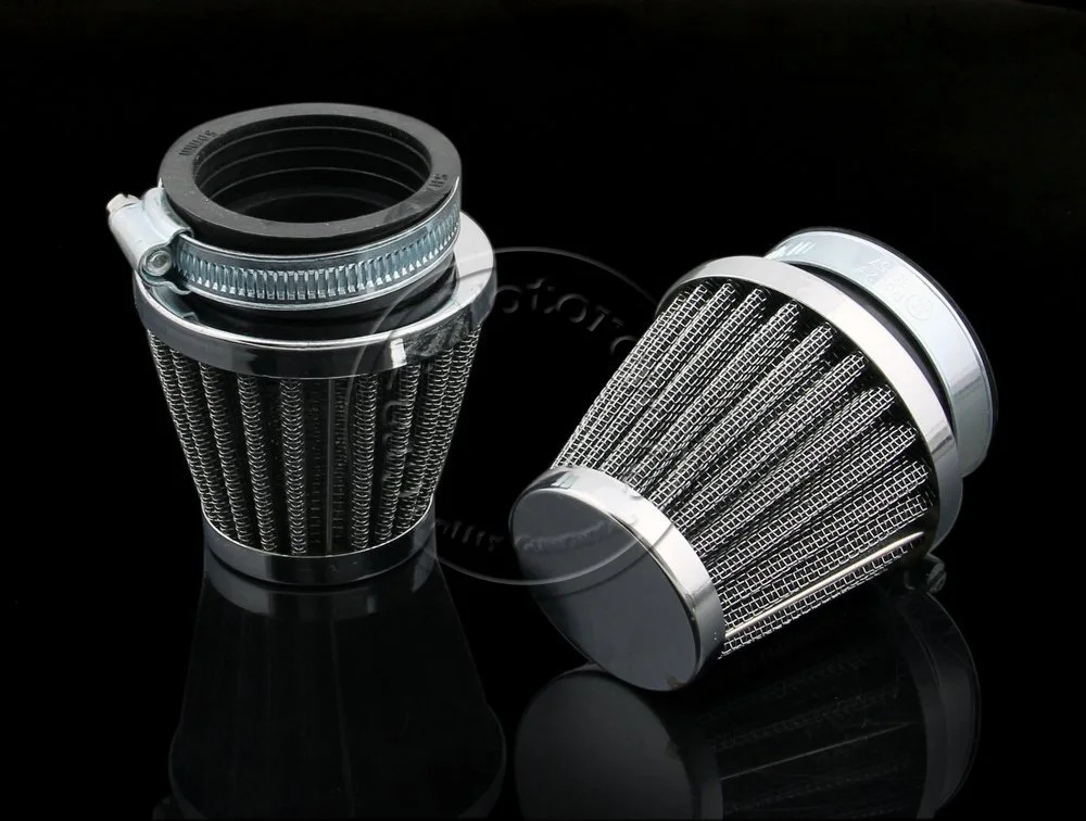 2pcs Universal Motorcycle 50mm Air Filter For Honda Kawasaki Suzuki ...