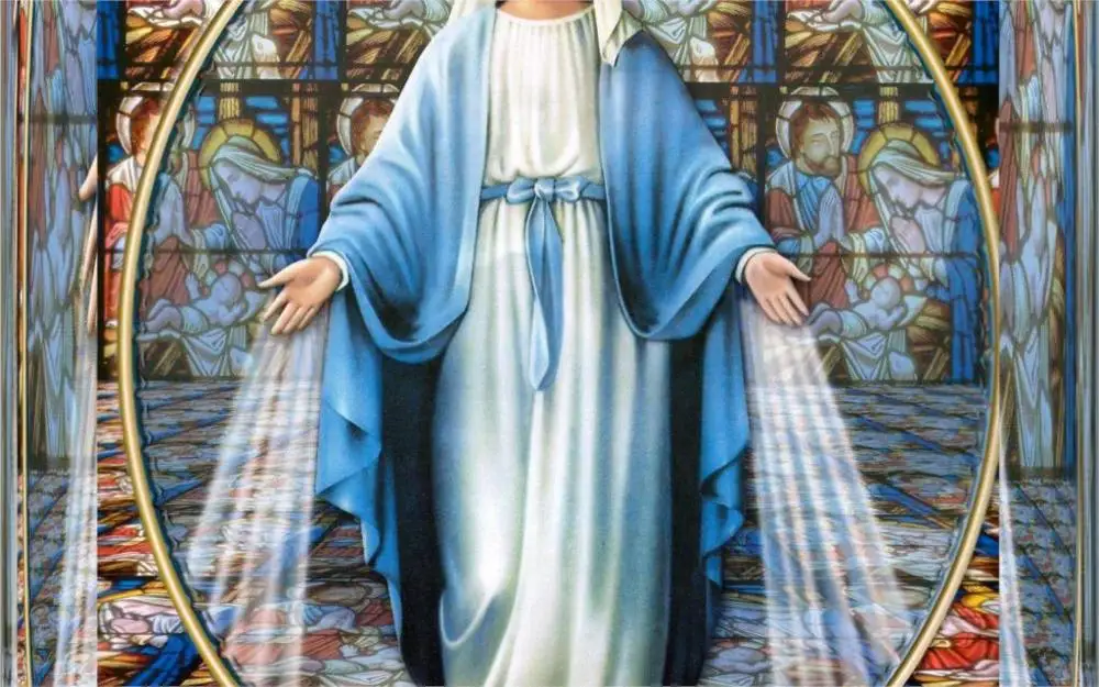 Beautiful abstract beautiful our sweet mother mary 3 Sizes Silk Fabric ...