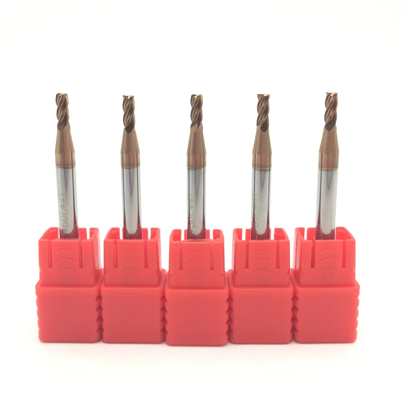 5pcs 2mm End Mill Hrc60 4f 2*50 Tungsten Carbide Flat Endmills Tiain ...