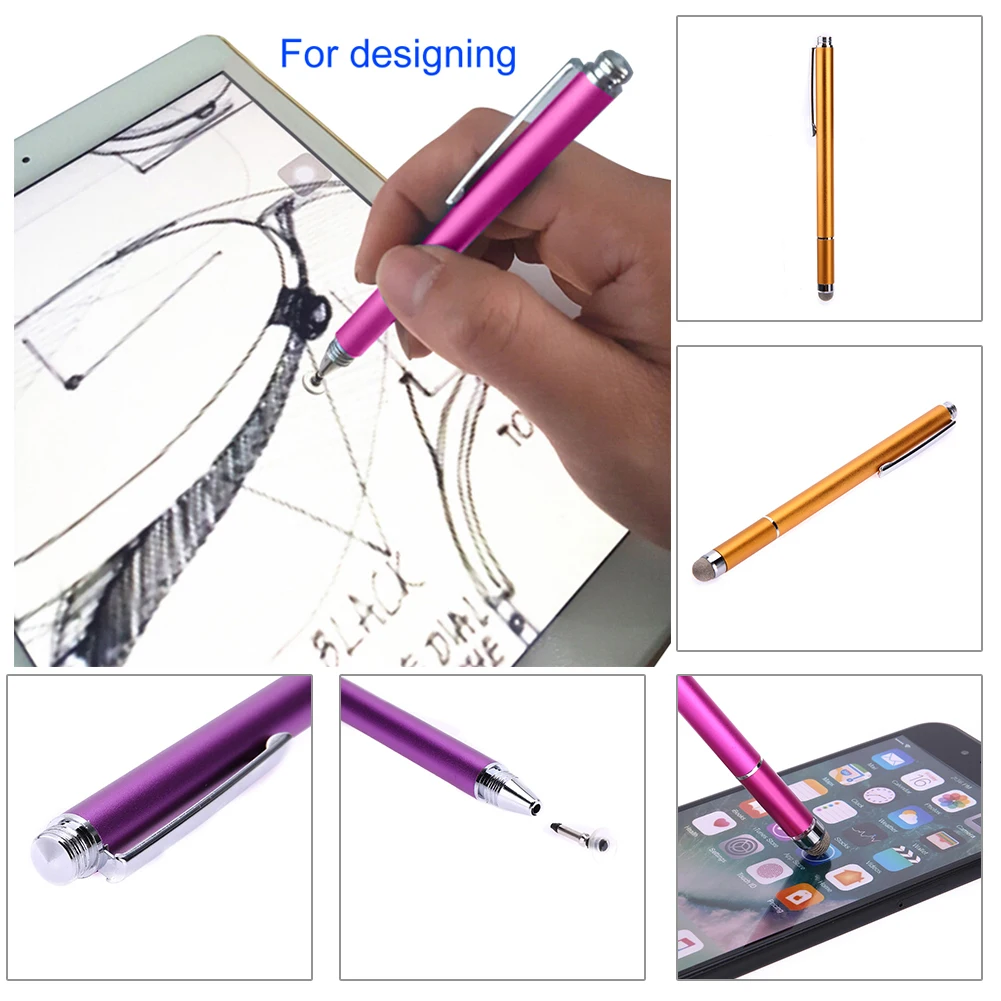 2in1 Capacitive Pen Touch Screen Drawing Pen Stylus with Conductive ...
