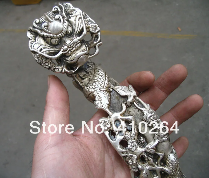 Chinese silver dragon RUYI good luck tool Statues - buy at the price of ...