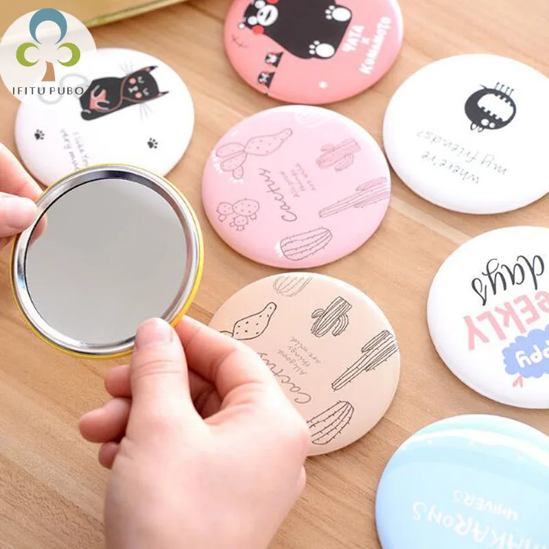 1pc Diameter 6cm Portable Makeup little Mirror cute one sided mini ...