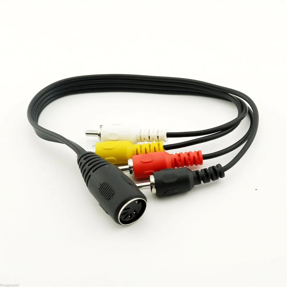 10pcs Din 5 Pin Female Socket To 4x Rca Phono Male Plug Amp Audio ...