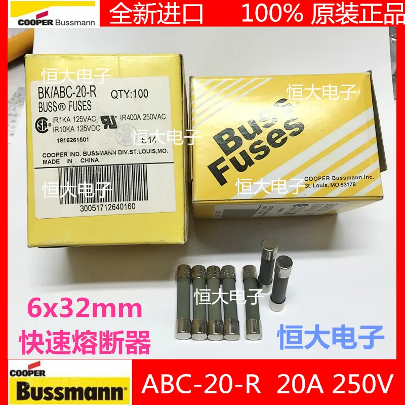 Fuse Bussmann Buss Fuse Bk / Abc-20-r 20a 6 * 32mm Fuse--50pcs/lot ...