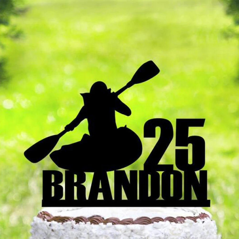 Personalized-name-and-age-Kayak-Happy-birthday-Cake-Topper-Rower ...