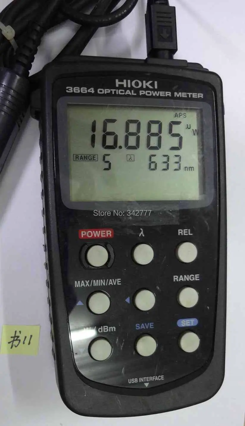 1 psc used Hioki 3664 OPTICAL POWER METER with Hioki 9742 OPTICAL ...