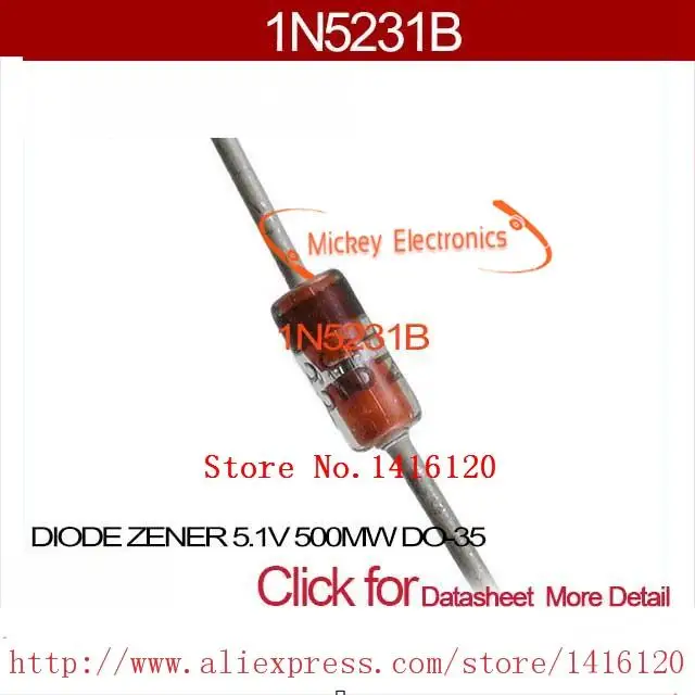 1n5231b Diode Zener 5.1v 500mw Do-35 1n5231b 5231 1n5231 5231b N5231 ...