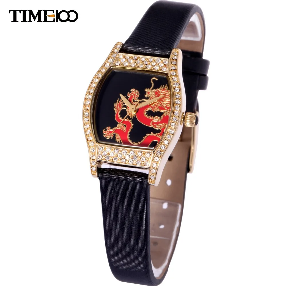 TIME100 Women Quartz Watch Analog Display Dragon Pattern Diamond ...