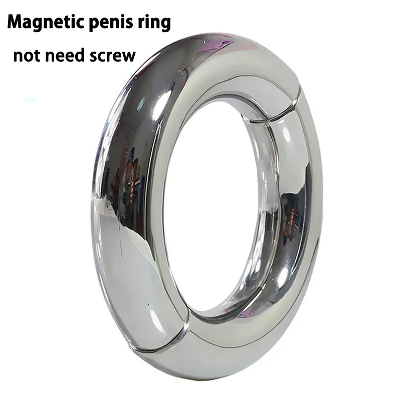 Magnet Open And Close Metal Cock Rings Stainless Steel Ball Stretcher ...