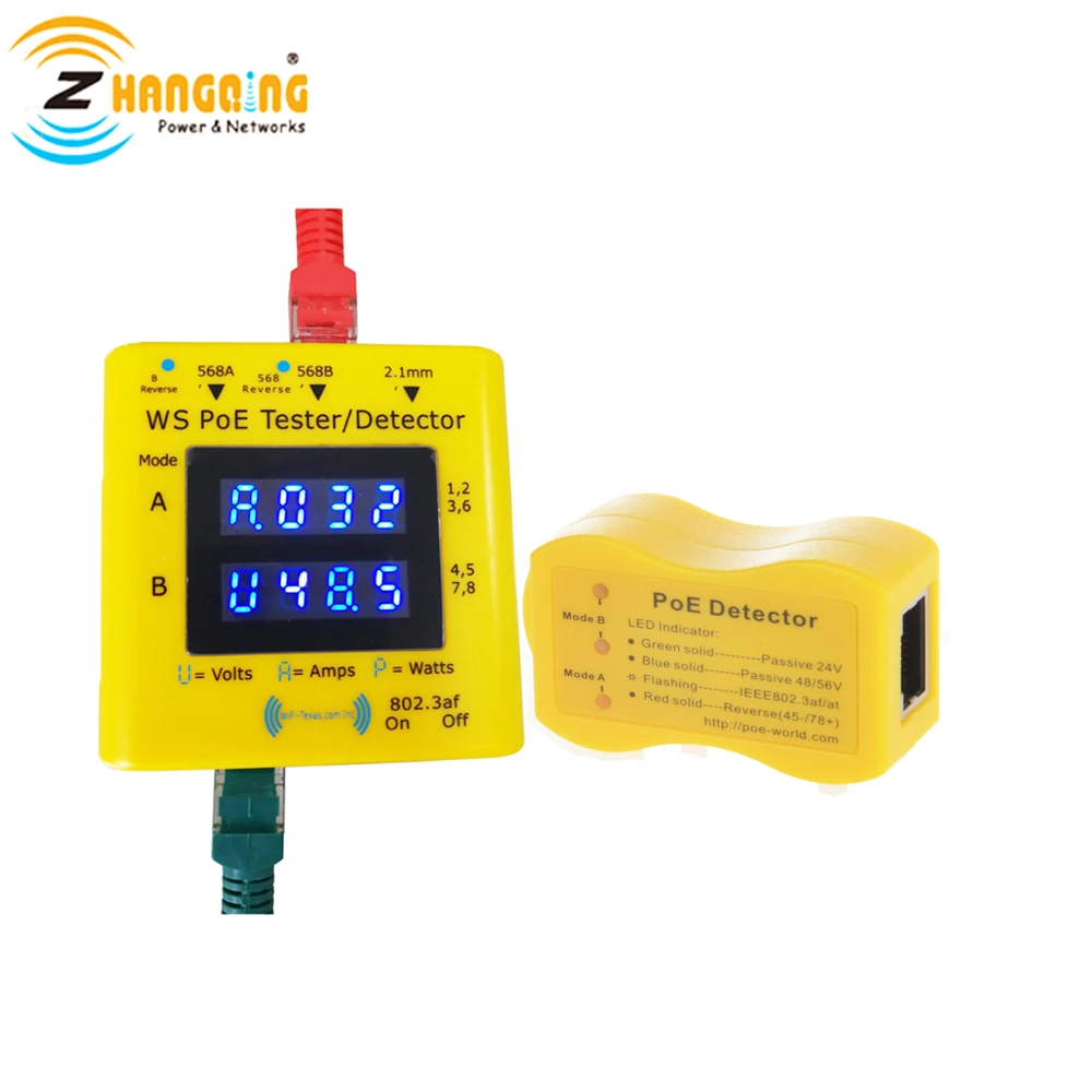 PoE Tester and Detector Bundle Inline PoE Voltage and Current Watts ...