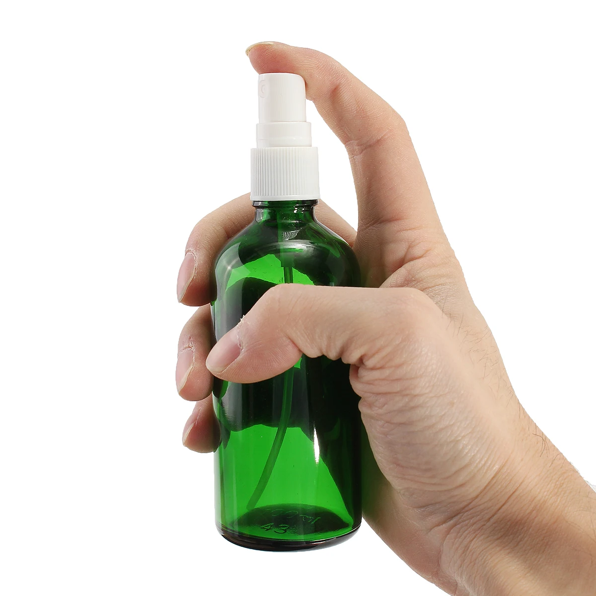 Buy 100ml Green Glass Spray Bottle White Fine Mist Sprayer Essential Oil Liquid