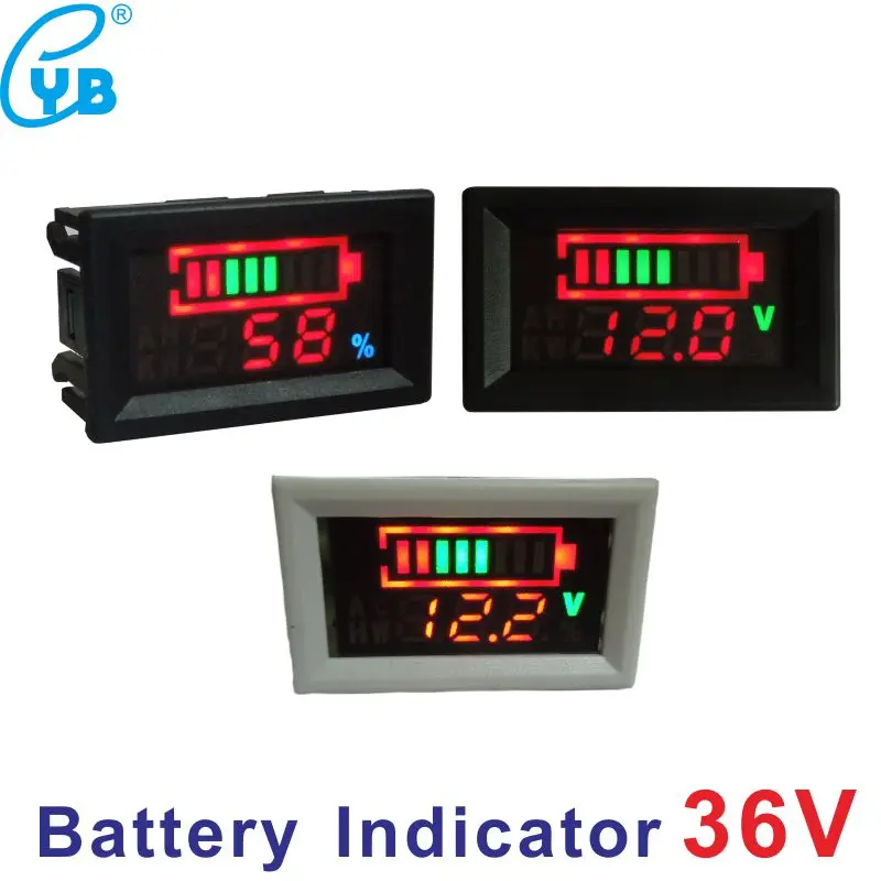 36v Lead-acid Lithium Battery Capacity Indicator Led Digital Voltmeter ...