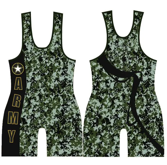 Custom Service Army Digicamo Wrestling Singlet Leotards Uniform ...