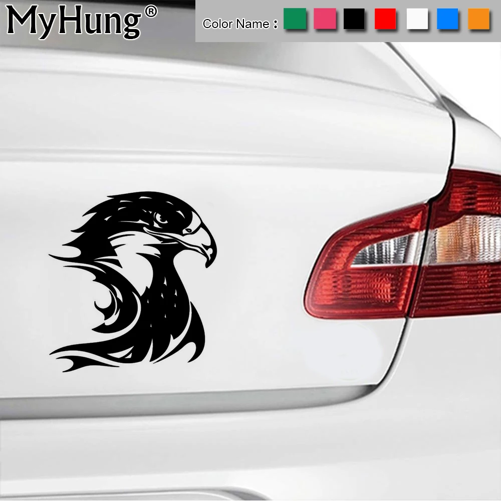 13.3*14.2cm Fire Flame Eagle Hawk Head Car Stickers Vinyl Decal Animal ...
