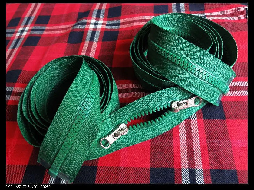 Free shipping5# Resin zipper Dark green double sliders 250cm 2pcs/lot ...