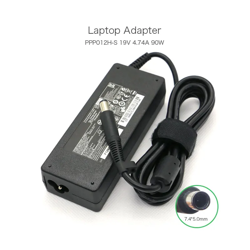 Asli 19V 4.74A 90W 7.4*5.0Mm Laptop Adaptor Daya untuk HP Pavilion DV3 ...