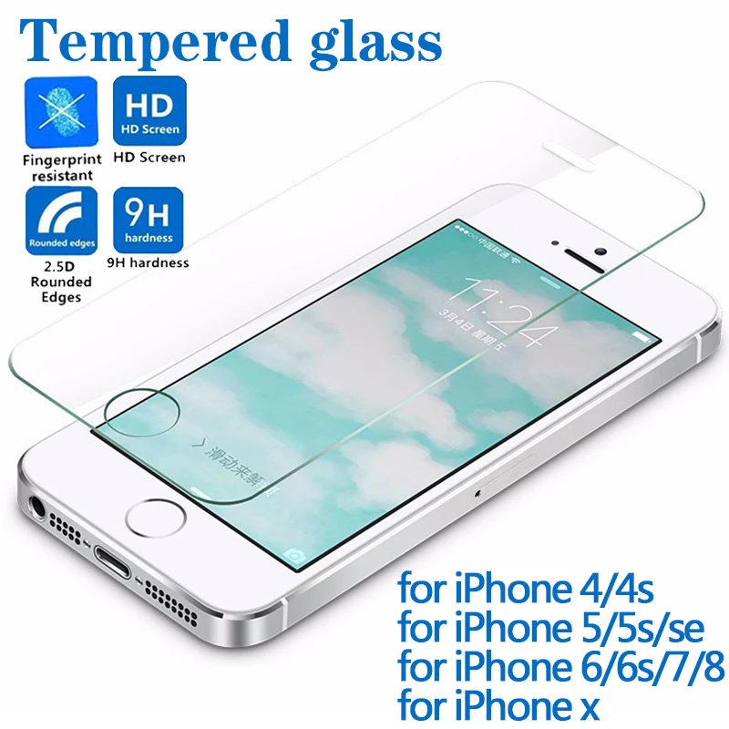 Protective glass for iphone 7 glass Tempering 9H hardness 2.5d arc edge ...