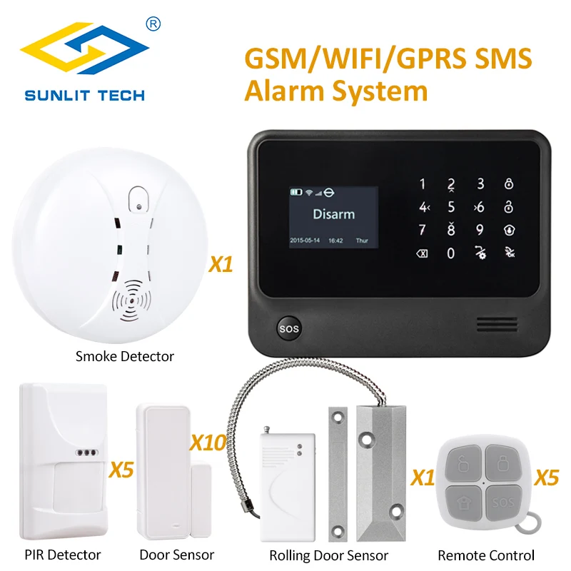 Pure Black WIFI Alarm Panel Security Alarm Burglar System with Anti pet ...