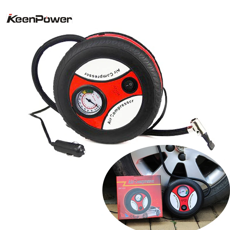 Mini Car Inflatable Pump Pumping Air Tire Pumps Tyre Pressure Monitor ...