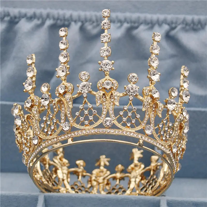 Pageant Crown Full Round | Hair Jewelry Tiaras | Round Queen Tiaras ...