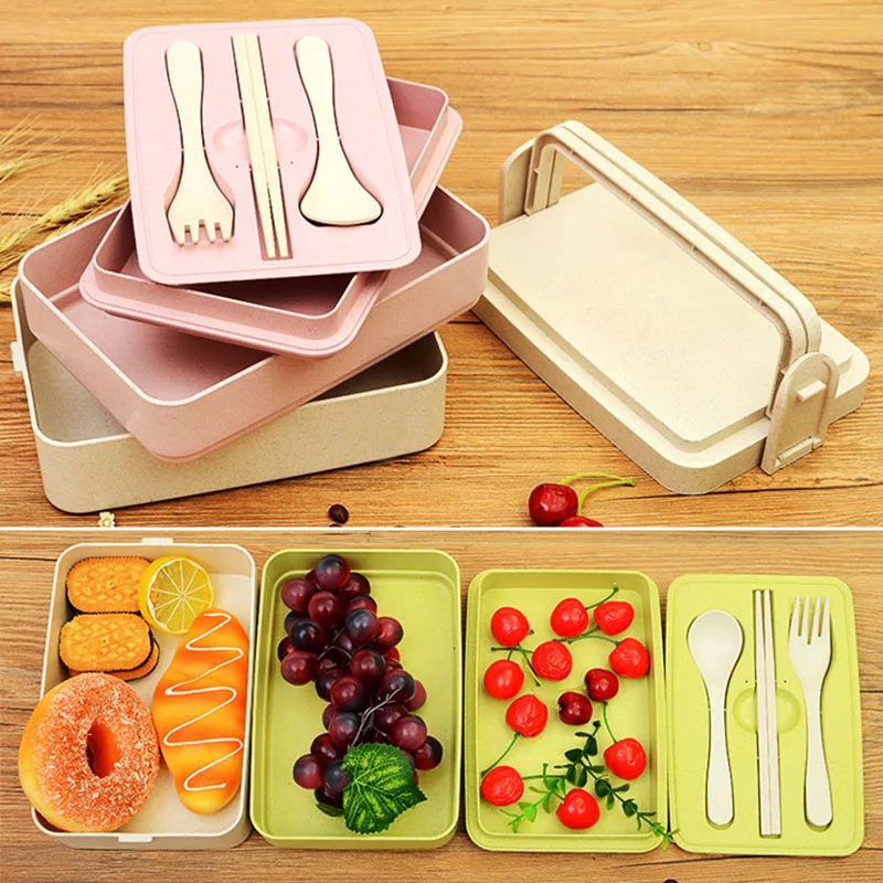 Bento Box Microwave Lunch Wheat Food Box Biodegradable Storage food ...