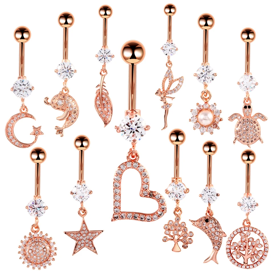 Buy 1pc Surgical Belly Piercing Navel Belly Button Rings Piercing Ombligo