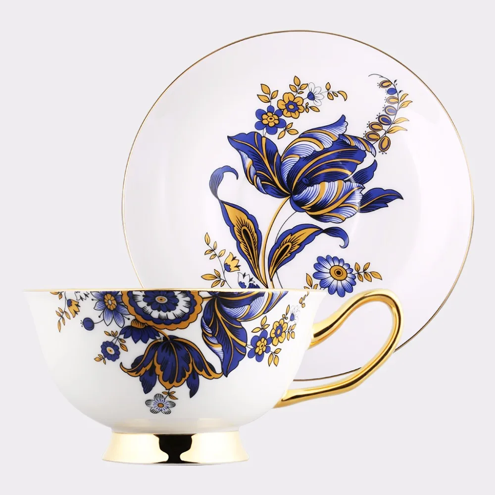 Elegant Bone China Coffee Tea Cup and Saucer Set Black Tea Coffee Cup ...