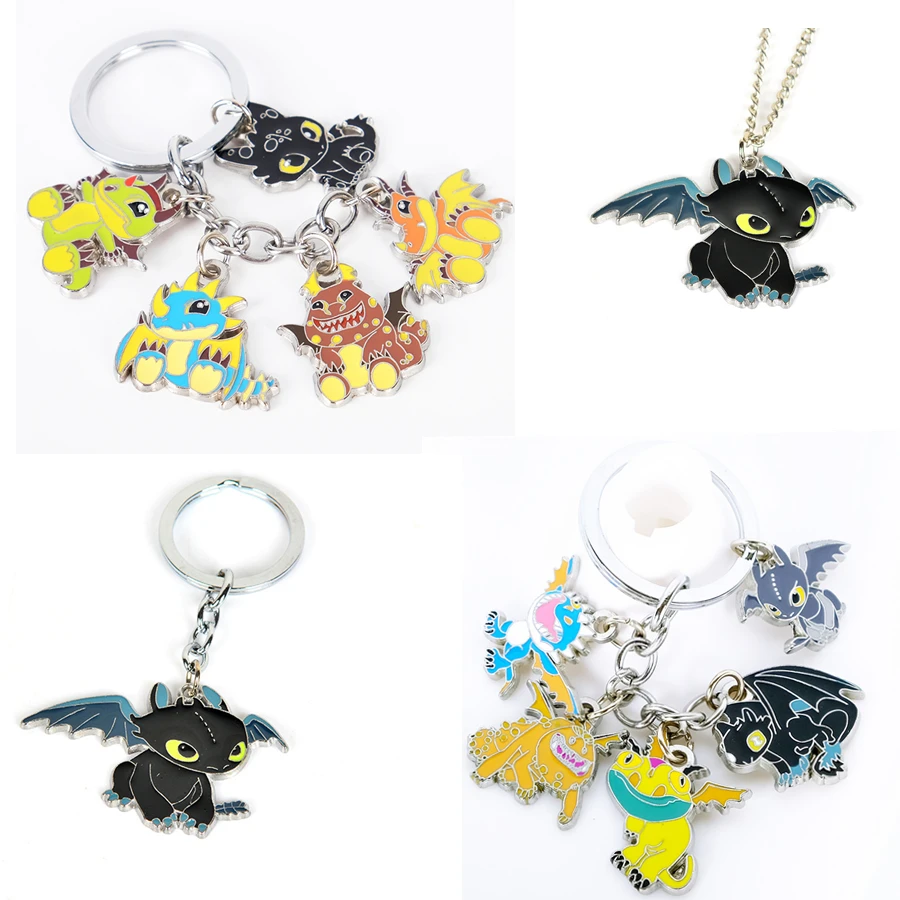 How to Train Your Dragon 3 keychain anime Metal Figures Pendants Key ...