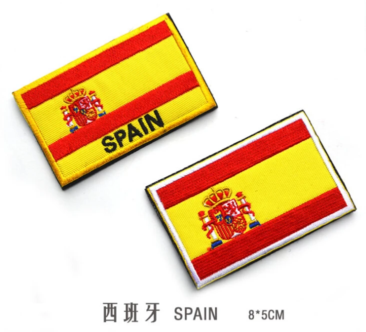 Embroidered SPANISH Flag Patch 3D Tactical Hook And Loop Patch Spain ...