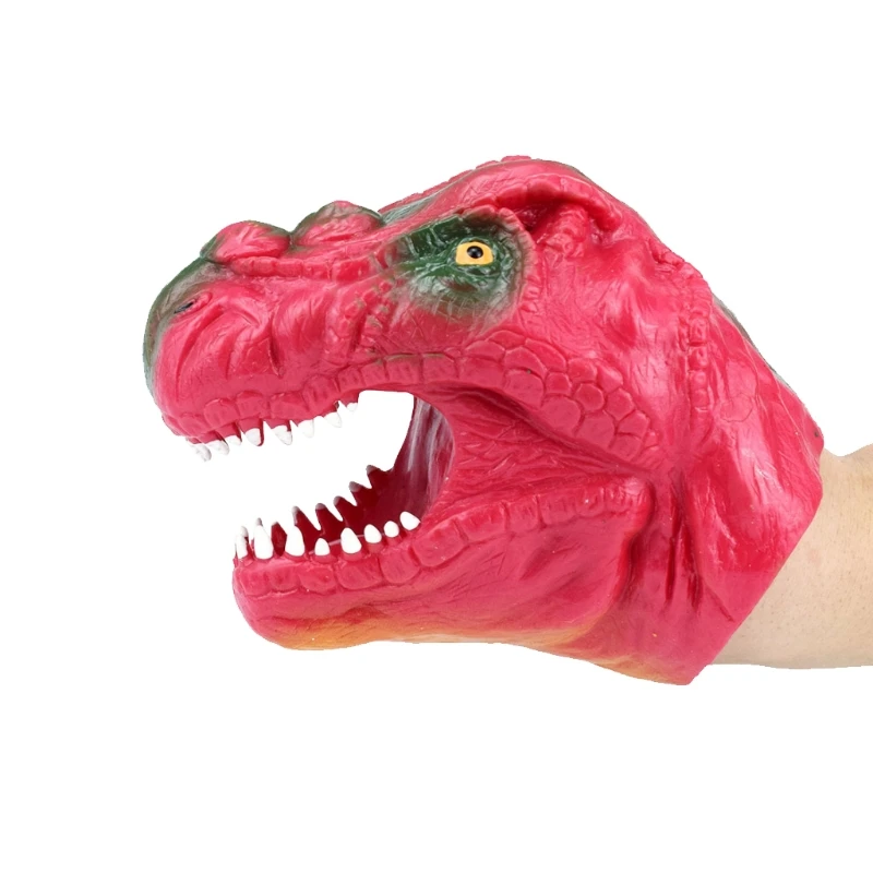 Rubber Animal Hand Puppet Red Tyrannosaurus Roleplay Dress Up Hands ...