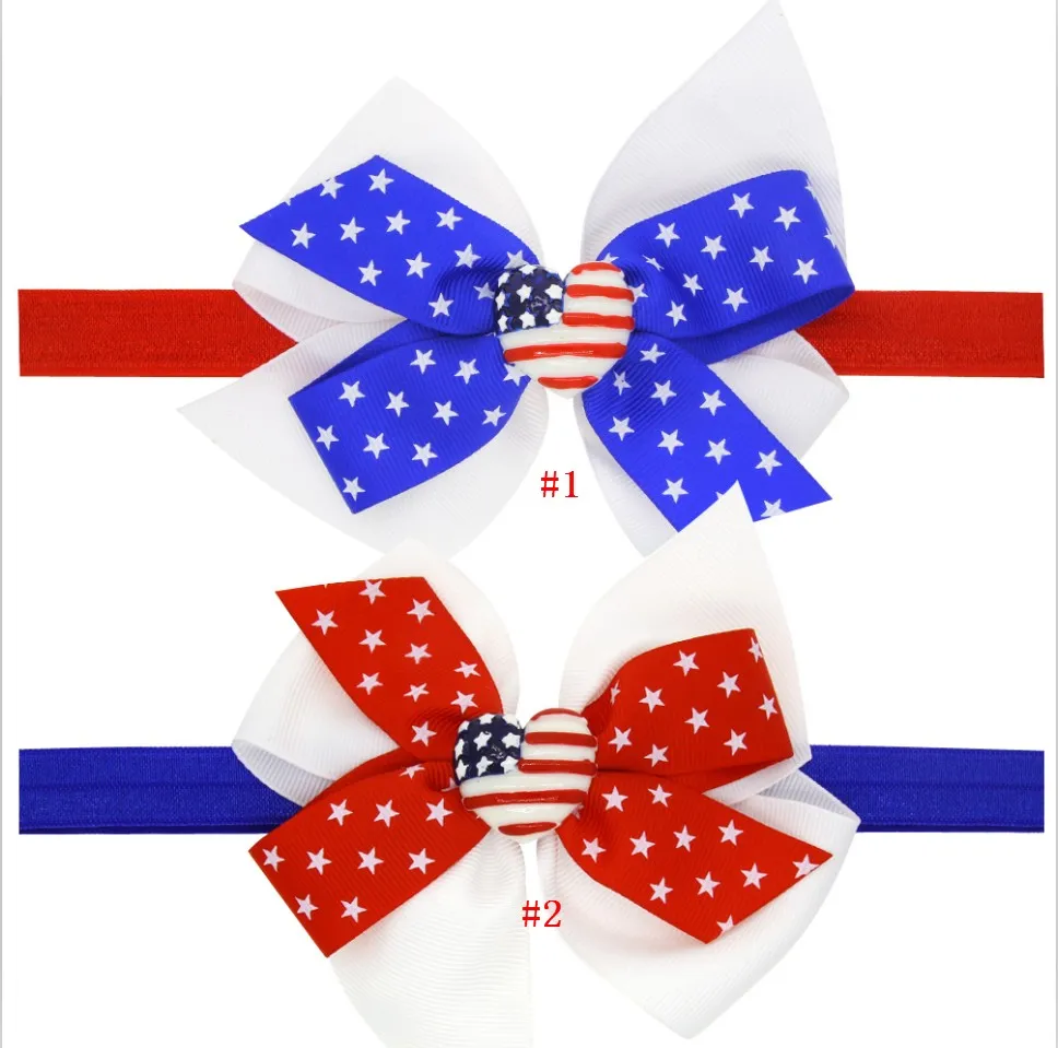 10pcs/lot , headband ribbon bow , satin bow for flag day headband hair ...