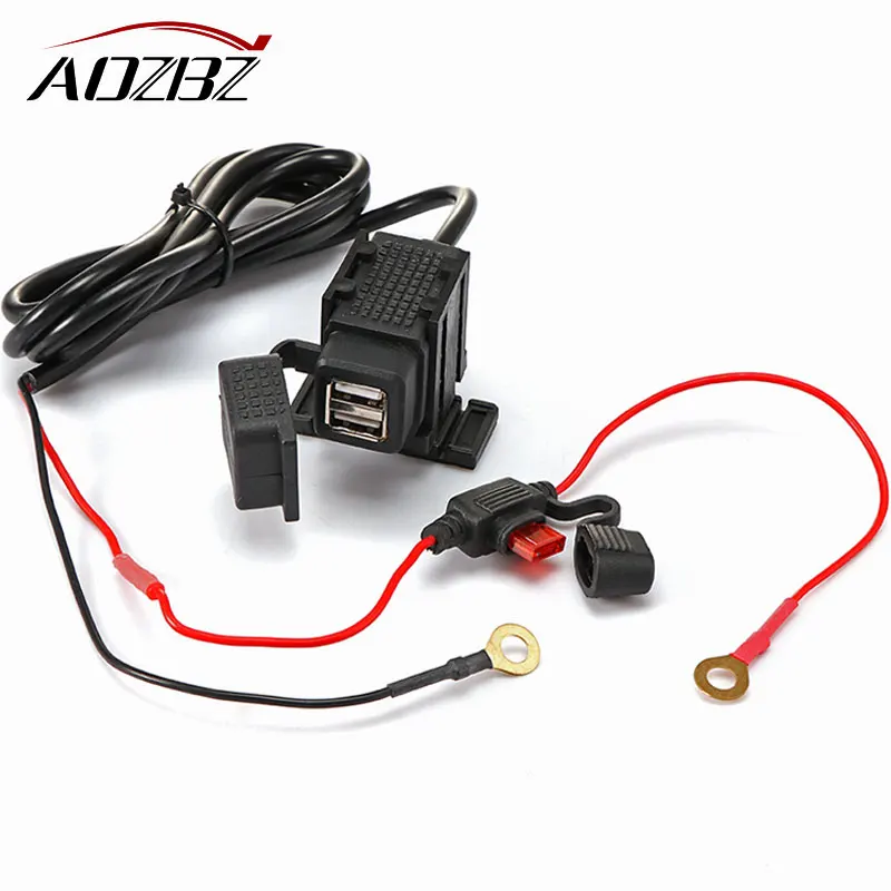 Aozbz Dual USB Port 12V Waterproof Motorbike Motorcycle Handlebar ...